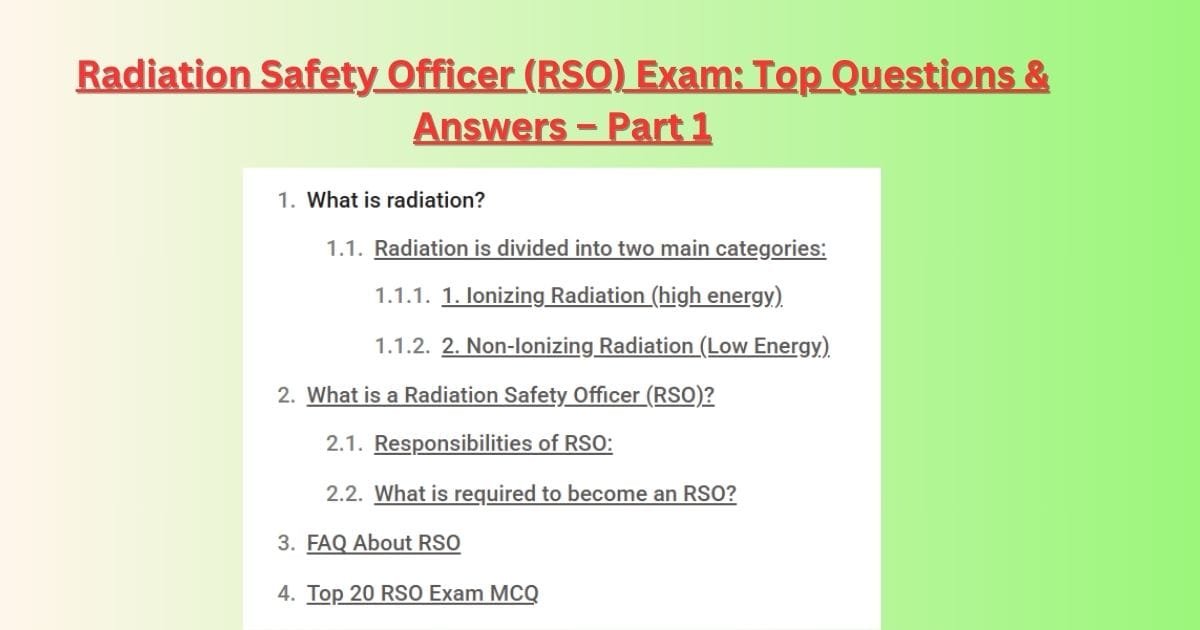 Radiation Safety Officer (RSO) Exam: Top Questions & Answers – Part 2
